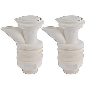 Push Button Spigot, Cooler Faucet Replacement, Reusable Water Jug Spigot, Plastic White Button for 2, 3, 5 and 10 Gallon Beverage Cooler Lever Pour Dispenser Outdoor Insulation Box (2PCS)