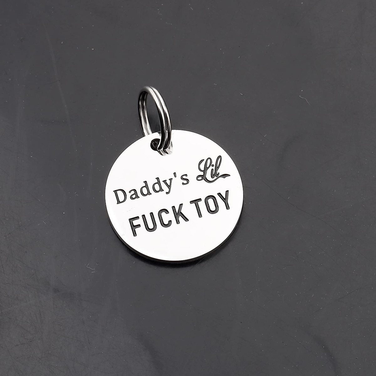 Funny Couple Keychain BDSM BDSM Gift Kinky Gifts for Husband Naughty Jewlry (Daddys lil FUCK TOY)
