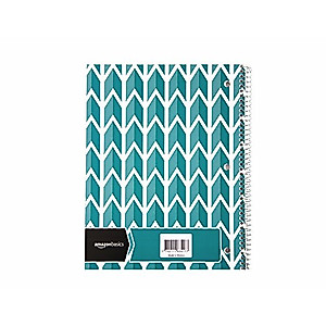 Amazon Basics College Ruled Wirebound Spiral Notebook, 100 Sheet - 5-Pack, Assorted Lattice Pattern Colors