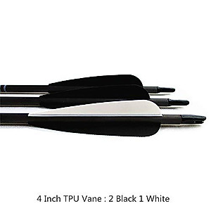 12 Pack Archery Carbon Arrows 350 Spine Shafts with Field Points for Compound and Recurve Bows Target Shooting Hunting(31 Inch)