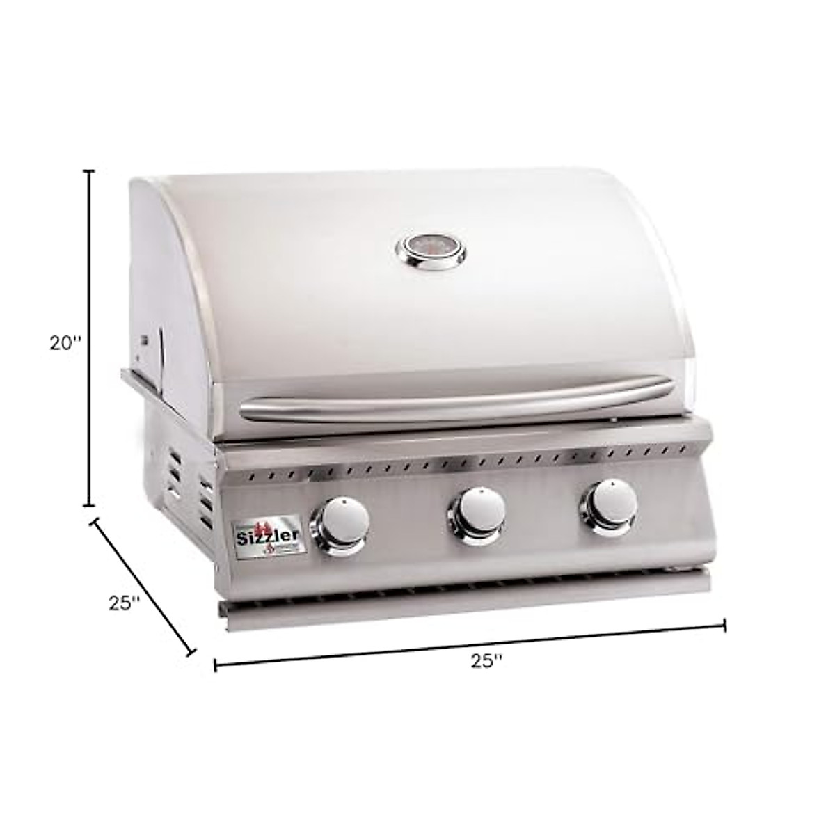 Summerset Sizzler Stainless Steel 26 Inch Natural Gas Propane Built in Grill