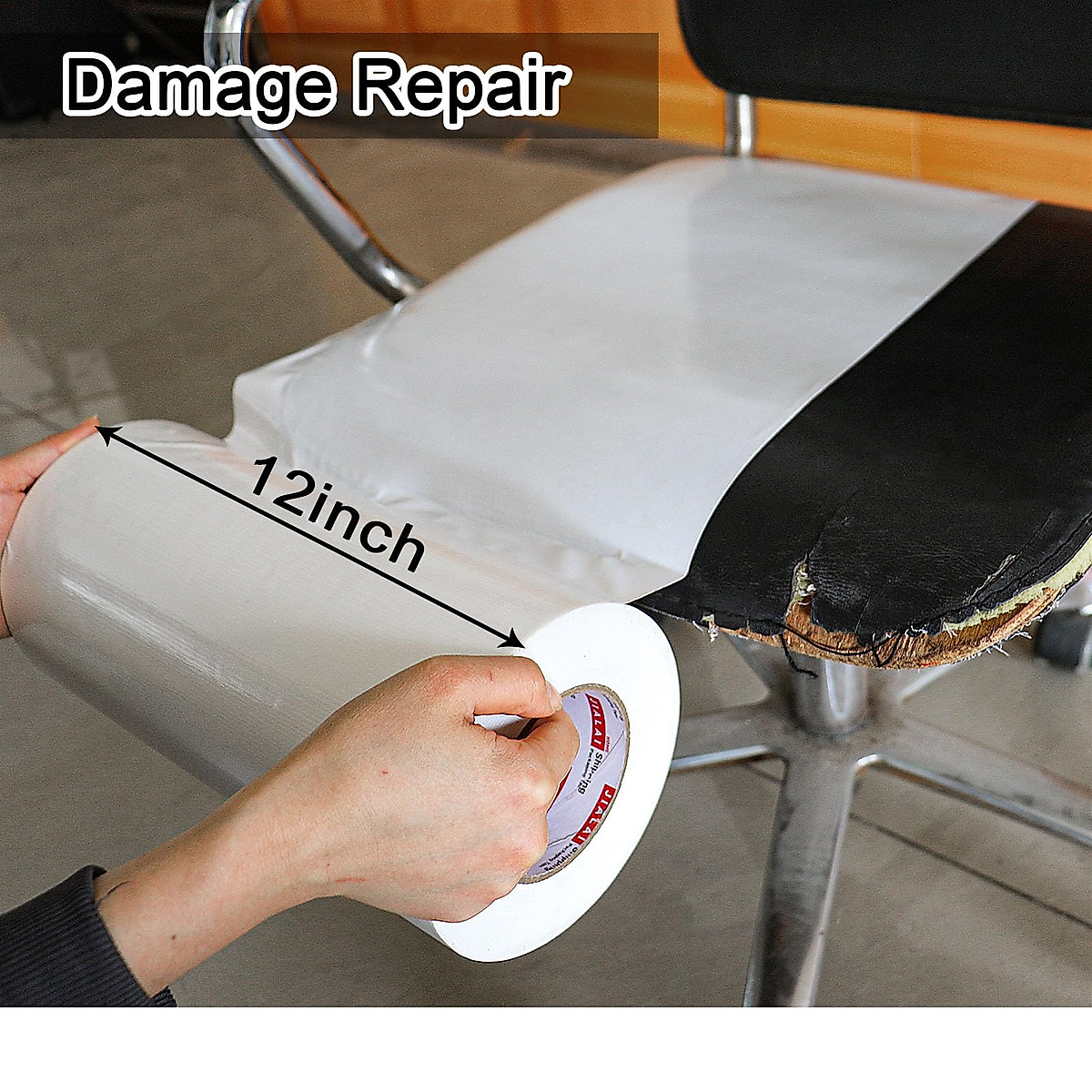 JIALAI HOME 12" White Duct Tape, Industrial Grade 12 inches x 55 Yards (164 ft) Wide Tape Duct, 9 Mil Heavy-Duty, Waterproof, Strong, Flexible, No Residue, for Crafts & Home Improvement