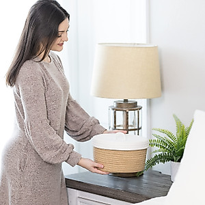 Auguste Round Basket with Lid - Set of 3 Storage Baskets with Lid - Decorative Storage Basket With Lid, Woven Basket with Lid, Cute Cotton Rope Basket, Multi-Purpose Cotton Rope Storage Basket