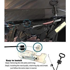 ttmagic 2Pcs Recliner Cables Replacement D-Ring Pull Handle, Metal Recliner Release Cable, Exposed Cable Length 4.9", Total Length 33.7", Fit Ashley and Most Recliner