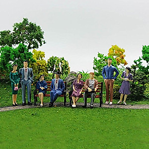P3001 28pcs 1:30 Painted Figures I Scale Standing and Seat People Assorted Poses Model Trains