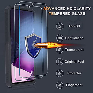 RMOCR for Samsung Galaxy S23+ Plus Case with 2 Pcs Tempered Glass Screen Protector and 2 Pcs Camera Lens Protector,Shockproof Protective Phone Cover for Galaxy S23 Plus 6.6inch,Black Matte