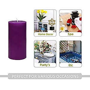 Zest Candle 3" x 6" Purple Pillar Candle, 3" Diameter x 6" H