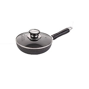 Uniware 7 Inch Frying Pan with Tempered Glass Cover, Non-Stick, Dishwasher Safe