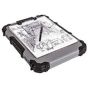 ArtBin 6838AG Sketch Board, Portable Drawing Surface with Internal Art & Craft Storage, Grey