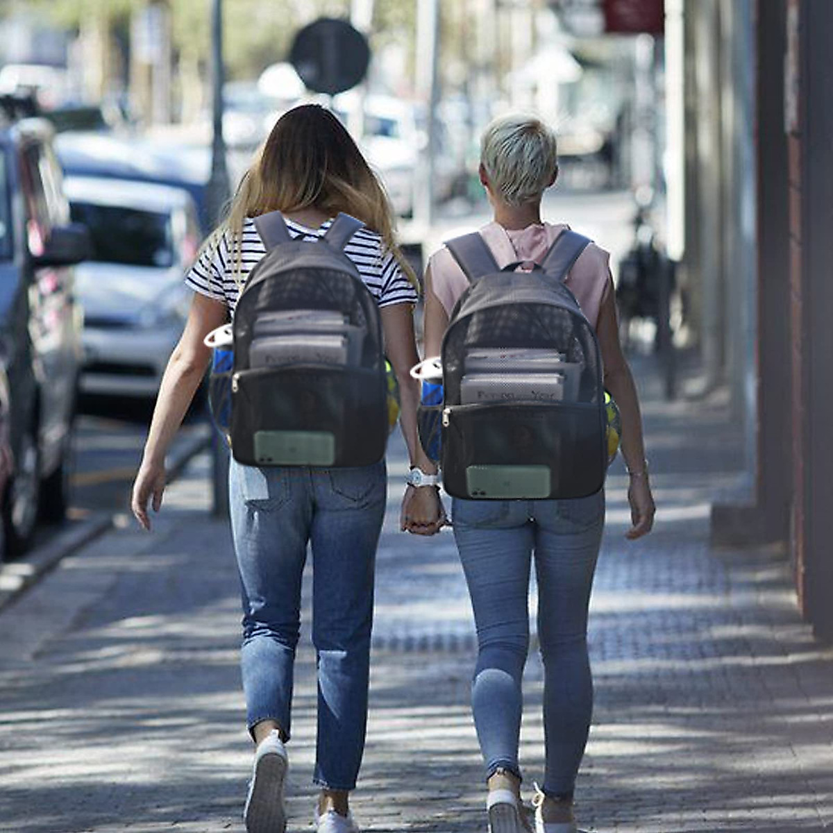 Dotpraise Heavy Duty Mesh Backpack, Lightweight See Through College Student Backpack with Comfort Padded Straps for Commuting, Swimming, Work, Travel, Outdoor Sport