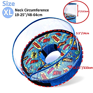 Soft Inflatable Dog Cone Collar for Large Medium Small Dogs, Cone for Dogs Alternative After Surgery, Donut Cones to Stop Licking Scratching with Clear Baffle (Blue, XL (Neck: 19-25 in))