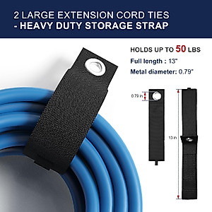 Turboforce Wall Mount Tool Storage Racks, 2 PCS Heavy Duty Steel Yard Garden Tool Organizer, Garage Tool Organizer Wall Mounted Storage System Hold Up to 550lbs, with 2 Extension Cord (6 hooks)