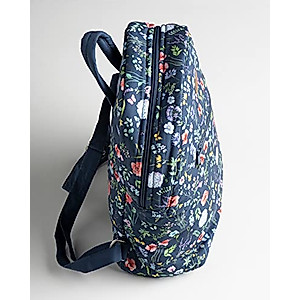 Maison d' Hermine Backpack Cotton Shoulder Backpack with Small Pouch Lightweight Bag for Travel Work Beach Perfect for Women & Men (Just Floral)