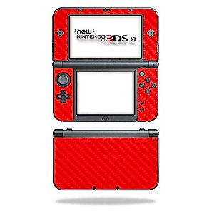 MightySkins Carbon Fiber Skin for Nintendo New 3DS XL (2015) - Red | Protective, Durable Textured Carbon Fiber Finish | Easy to Apply, Remove, and Change Styles | Made in The USA
