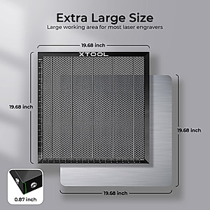 xTool Honeycomb Working Table, Soulmate for xTool D1, D1 Pro and Most Laser Engraver, Honeycomb Working Bed for Fast Heat Dissipation and Desktop-Protecting, 19.68"x 19.68"x 0.87"