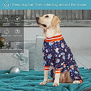 LovinPet Pet Clothes for Large Dogs: Nighthawk& Red Fox Steel Gray Print, Lightweight Stretchy Knit Pullover Pet Pajamas, Big Dog Onesie, Large Breed Dog Jammies, Pet PJ's /3XL