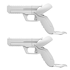 YRXVW Weighted PistoI Grip VR Stock Controller Accessories for Oculus Quest 2, Controller Grips, Enhanced FPS Games Experience Holding Feels, Anti Slip Handle Shell Cover Protector-White