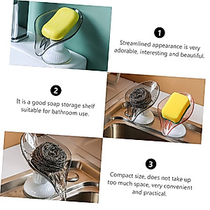 TIDTALEO 2pcs Soap Box Countertop Soap Dish Electric Soap Dispenser Tray Grey Decor Soap Container Tub Tray Leaf Soap Dish Bling Decor No Punching Drainage Tank Plastic to Rotate