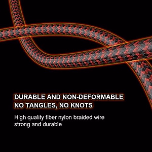 10ft Long USB-C Cable Fast Charger Cord for REVVL 6 5G, 6 Pro 5G, 4, V, V Plus Phones - Type-C Power Wire Red Braided Compatible with T-Mobile REVVL 6, Pro, 5G, 4, V, Plus