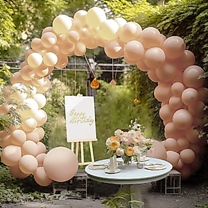 Double Stuffed White Nude Balloons Different Sizes 5In 12In 18In, 2 Layer Thick Balloon Garland Arch Kit, Boho Beige Balloons Ivory White Blush Balloon Garland Pastel Latex Balloons Sets