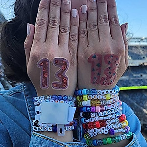 48 Pcs Eras Tour Merch, Glow in Dark/13 Hand/13/Temporary Tattoos, Party Accessories for Swifties Gifts