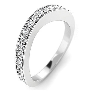 0.87 Carat Round Brilliant Shape VVS Clarity Excellent Cut Grade Moissanite Diamond 925 Sterling Silver Tension Set Floating Wedding Ring Set For Women (11)