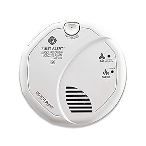 FIRST ALERT Battery Powered BRK SC7010BV Hardwired Talking Photoelectric Smoke and Carbon Monoxide (CO) Detector , White