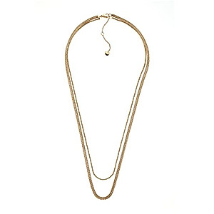 Skagen Women's Kariana Gold Tone Pendant Necklace With Crystal Accents, Gold Layered Chain