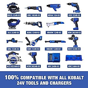 DSANKE 24V 3000mAh Lithium-ion Battery for Kobalt 24V Max KB624-03 KB524-03 KB424-03 KB224-03 KB124-03 0673802 1051230 Lithium Ion Cordless Tools Battery【NOT Fit Snow Joe &Sun Joe 24V Tools】
