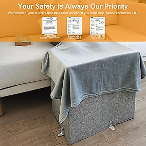 Foldable Leg Warmer With Soft Blanket, Under Desk Leg Foot Knee Heater 235W, Small Personal Space Heater, Overheat Safe Protection, Timer, Quiet, Easy Setup, for Home Office