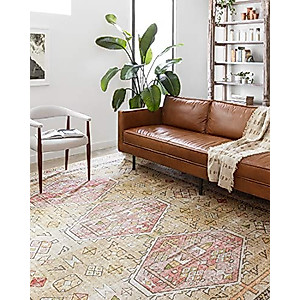 Loloi II Skye Collection SKY-04 Gold / Blush, Traditional 7'-6" x 9'-6" Area Rug
