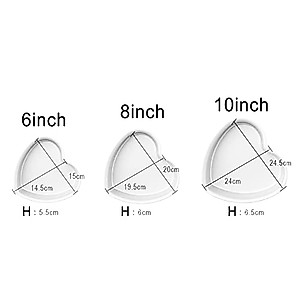 6/8/10 Inch Heart Shaped Cake Pan,Aluminum Cake Tray for Wedding Birthday Anniversary, Kitchen Baking Bread Cheesecake Non-stick Cake Mold 8Inch