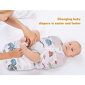 Elstey Baby Swaddle Sleep Sacks 100% Cotton Swaddle with Breathable Mesh & 2-Way Zipper Unisex Swaddling Wrap for Baby Boy Girl (Dinosaur, 0-3 Months Newborn)