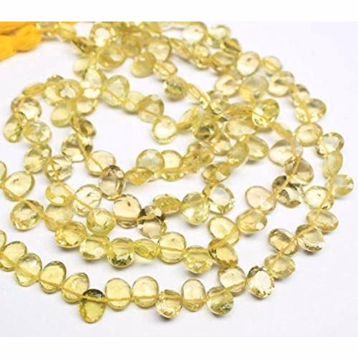 GemAbyss Beads Gemstone Natural Lemon Quartz Faceted Drilled Oval Gemstone Loose Spacer Craft Beads Strand 13 Inch Long 8mm Code-MVG-26181