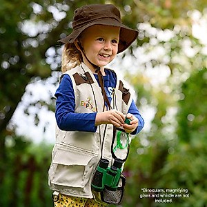Cheerful Children Toys Kids Explorer Costume including Safari Vest and Hat - Boys & girls aged between 4-6 - Role play as paleontologist, zoo keeper, park ranger or fishing