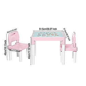 Walnut Children 's Learning Table Chairs Set Kids Gaming Learning Tables Chair PP Table Cute Toy Game Table Desk for Girs Boy