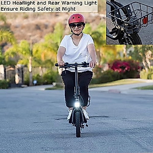 Electric Scooter for Adults, 20 Miles Range 15.5MPH Foldable Commuter E-Scooter with Seat, 450W Powerful Motor 36V 8Ah Battery 12" Air Tire Sport Scooters with Basket (Black)