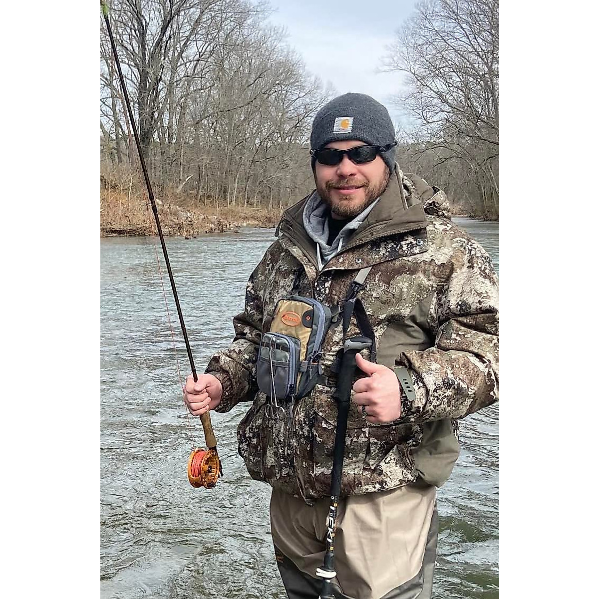 Aventik Fly Fishing Chest Bag Ultra Light Multiple Pockets Chest Pack with Vest Pack Tool Combo C