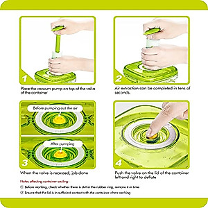 SNUGTOPIA 3 Pcs Vacuum Seal Meal Prep Containers, Airtight Lunch Bento Boxes with Juice Storage Cup, Fresh Up to Longer, leak Proof - with Pump, ST555606