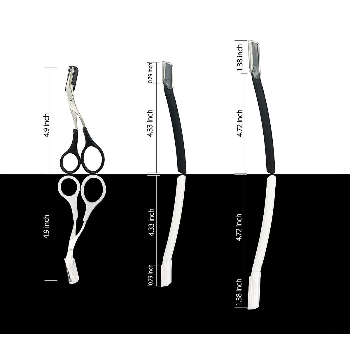 Mocuarto 6-Pieces Eyebrow Trimming Razor, Facial Razor , Remove Unwanted Facial Hair,With Biodegradable Handle And Two Different Replacement Blade