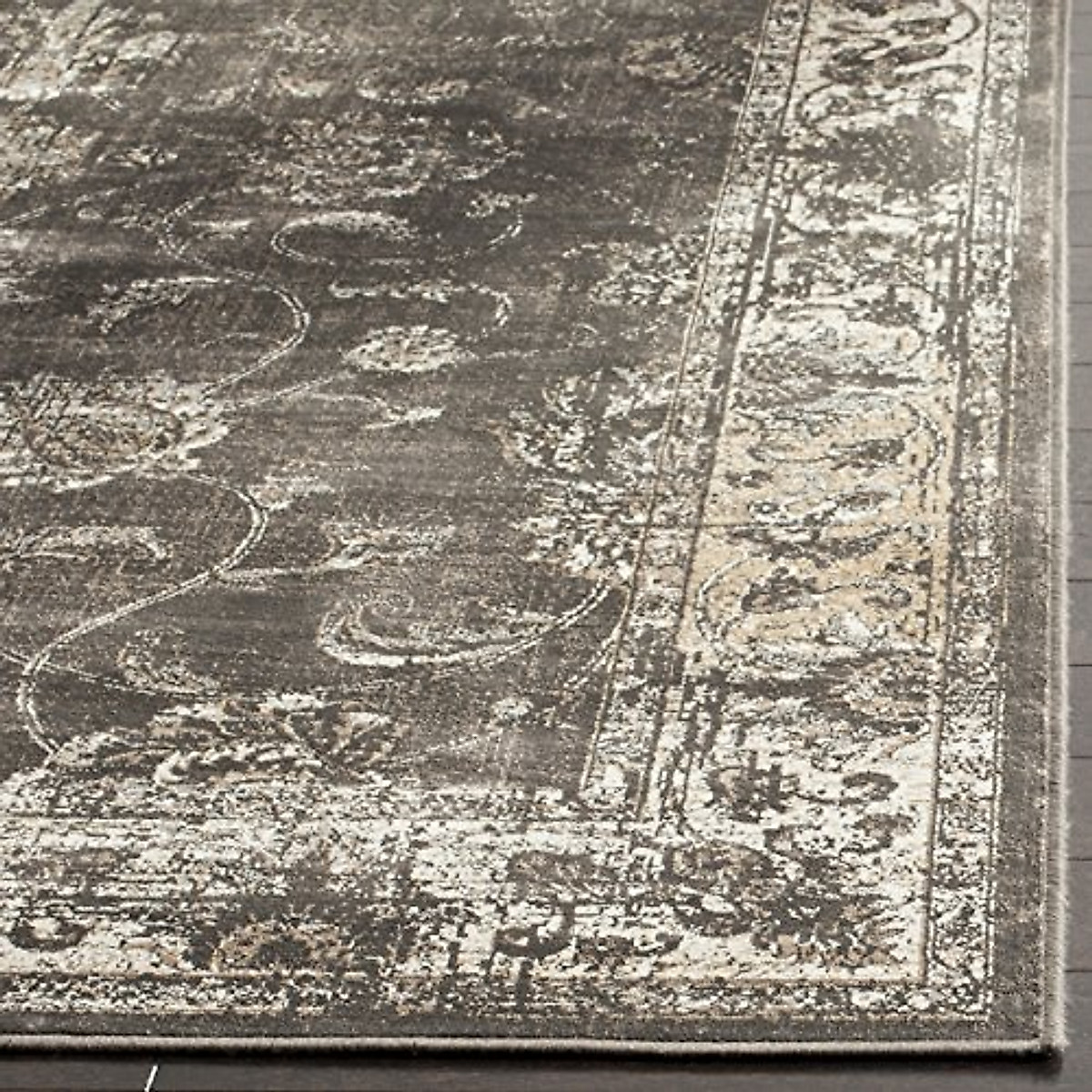 SAFAVIEH Vintage Collection 5'3" x 7'6" Soft Anthracite VTG117 Oriental Distressed Premium Viscose Area Rug