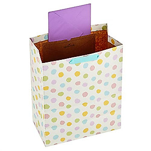 Hallmark 13" Large Baby Shower Gift Bags Assortment with Tissue Paper (Pack of 3, Cloud and Rainbow, Giraffe, Pastel Polka Dots)