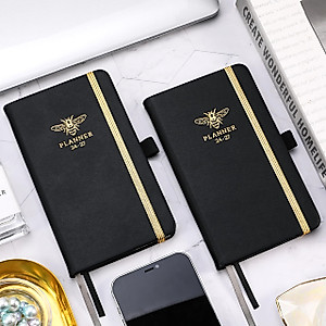 Pocket Planner 2023-2026 - 3 Year Monthly Planner 2023-2026, Jul.2023 - Jun.2026, 6.2" × 4", 3 Year Monthly Planner With 63 Note Page, 2 Bookmarks, Pen Loop, Inner Pocket, Perfect Organizer for Purse - Black Bee