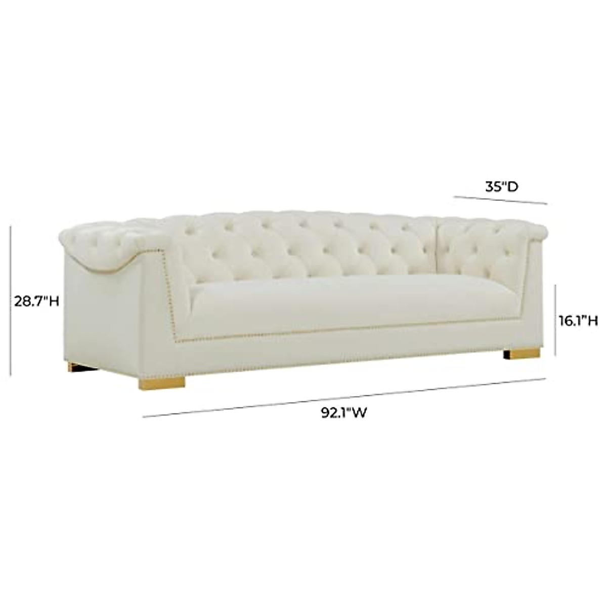 TOV Furniture Farah Cream Velvet Sofa