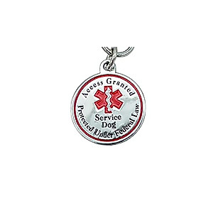 December Pets Service Dog Tag Double Sided Red Medical Alert Symbol Medal for Small Dogs Use for Collars Harness Vest Easy to Switch Pet ID