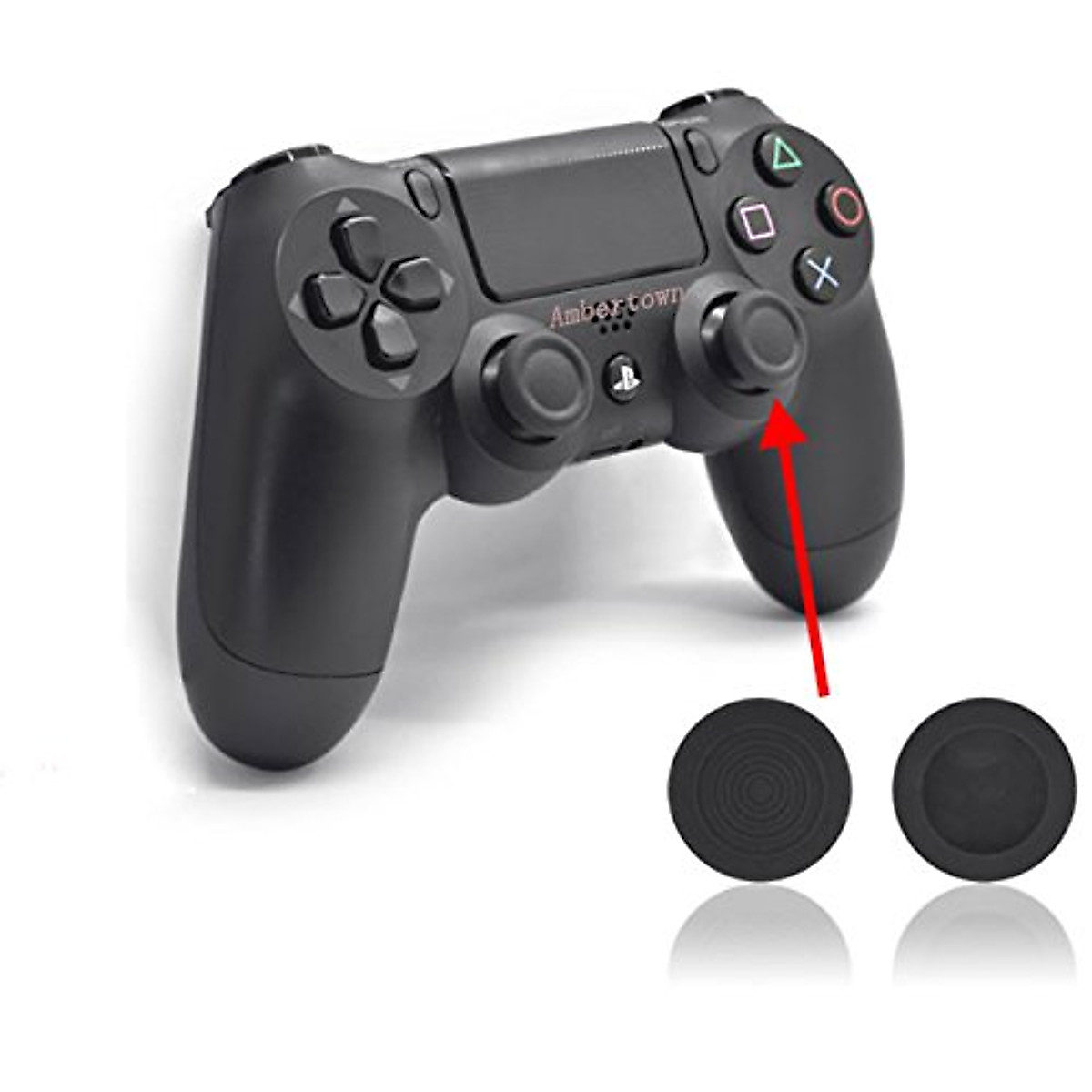 Analog Silicone Thumb Stick Grip Joystick Caps Cover for PS4 PS3 Xbox 360 Xbox One Game Controllers (Black)