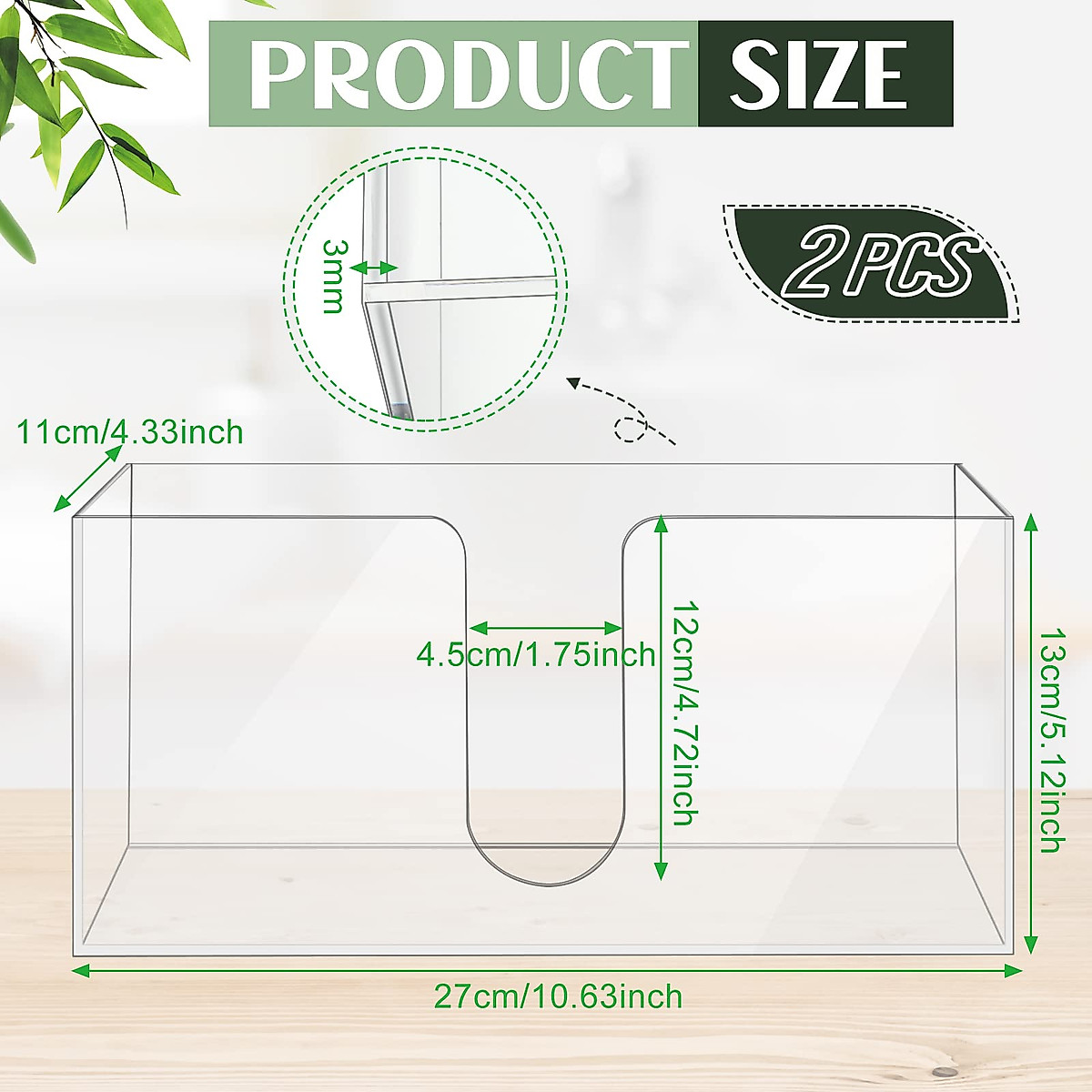 Mumufy 2 Pcs Fold Paper Towel Dispenser Countertop Paper Napkins Dispenser Napkin Holder Multifold Acrylic Paper Towel Dispenser for Z Fold C Fold Disposable Hand Towel (Clear)