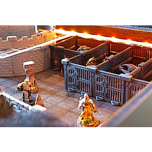 Jail Cells Kit - Mini Dungeon Castle Cavern Terrain for RPGs, Dungeons & Dragons (DND), Pathfinder, War Gaming, and More! by DCD (24+pcs, 0.6sqft, 4rooms)