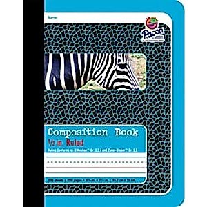 Pacon Primary Composition Book Bound, 1/2-in. Ruled, 100 Sheets, Blue (2425)