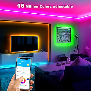 DAYBETTER Smart Led Lights 30ft, 5050 RGB Led Strip Lights Kits with 24 Keys Remote, App Control Timer Schedule Led Music Strip Lights